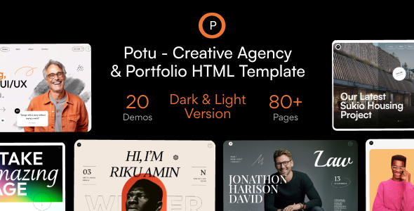 Potu - Creative Agency & Portfolio HTML Template by template_path | ThemeForest